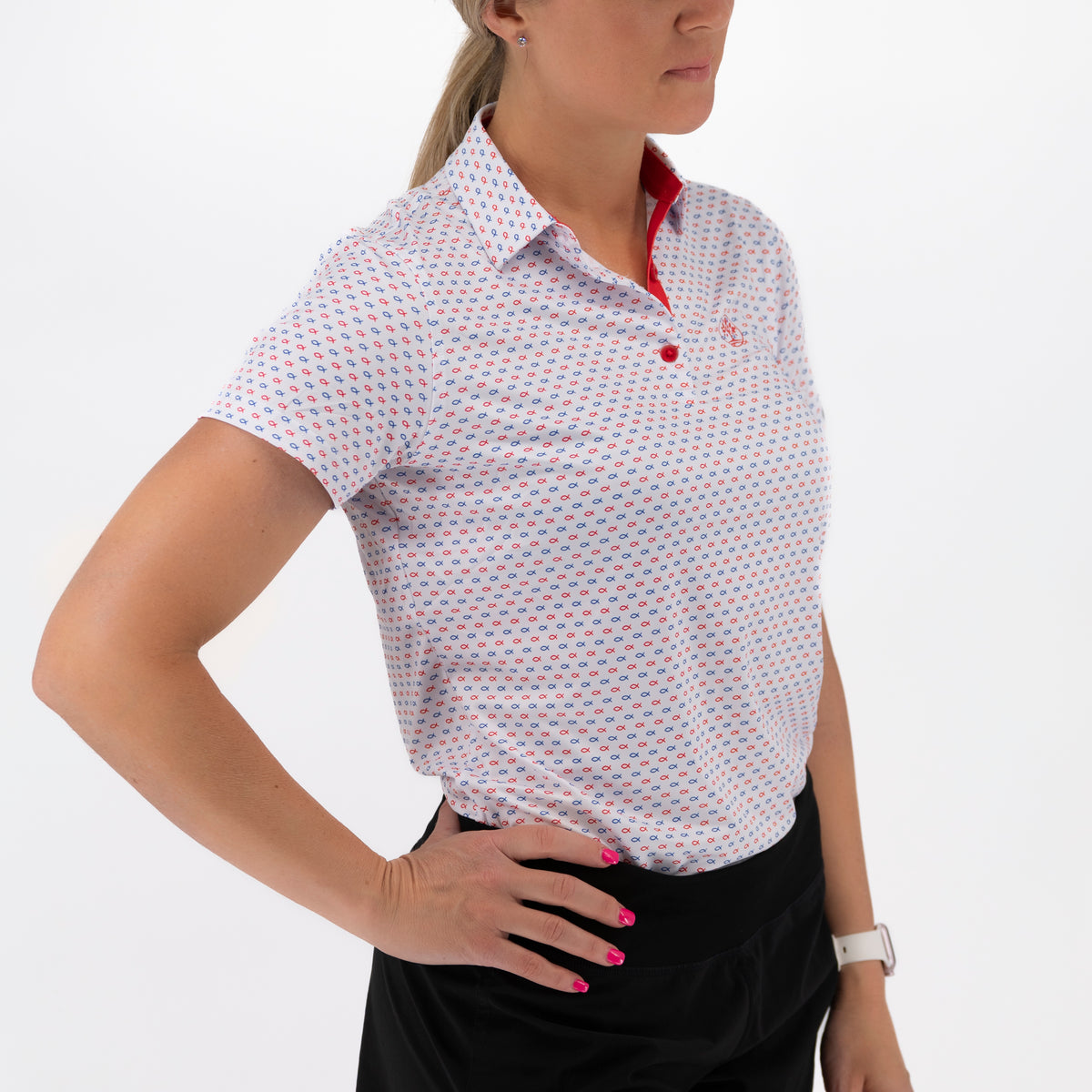 Christian Golf Polo | Red, White and Blue Fish – Fig Tree Golf